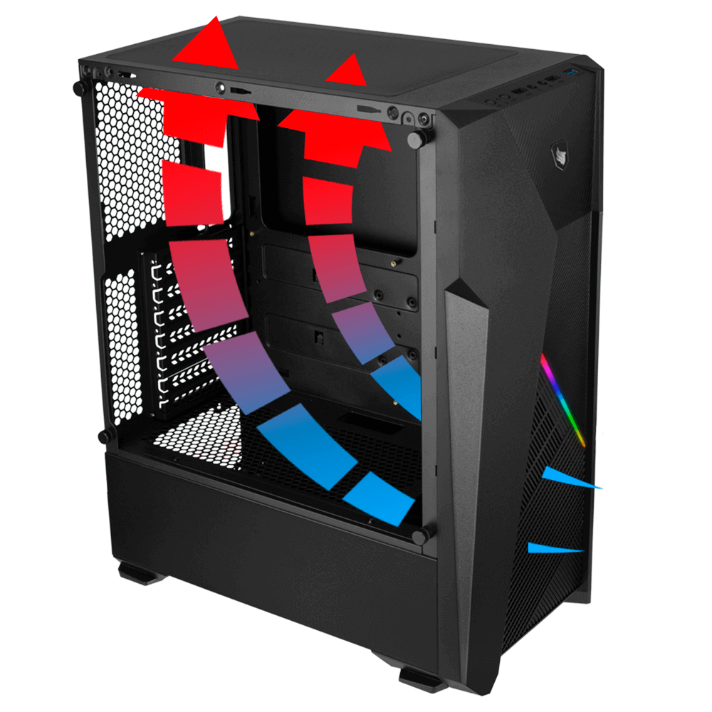 Gabinete Gamer Pichau Kronen RGB Lateral Vidro Temp, PGKN-01 RGB | Pichau